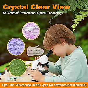 Microscope for Kids, Kids Microscope Kit, 40x-750x Microscope Kit for Kids 5-7 8-12, Educational STEM & Science Toys with Slides, Phone Adapter, Gifts Toys for Boys Girls Ages 5-6-7-8-12-13