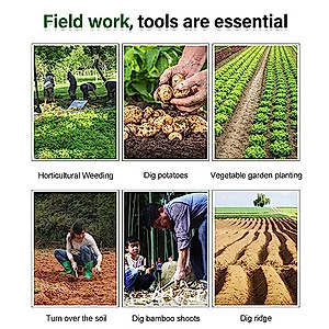 KODEQ 2023 New Weeding Artifact Uprooting Weeding Tool, Premium Manganese Steel Forged Weed Puller 4 Teeth Dual Purpose Weeder, Manual Household Agricultural Tool Weed Remover (C)