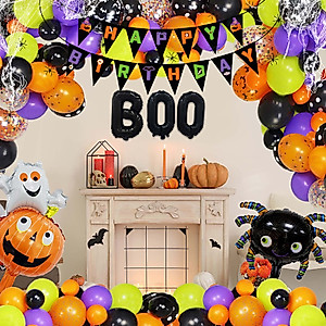 Halloween Birthday Party Decorations Halloween Themed Birthday Party Decorations with Halloween Birthday Banner Halloween Birthday Cake Topper for Kids Halloween First Birthday Decorations Halloween