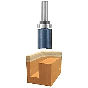 Bosch 85671M 1-1/8 In. x 1-1/2 In. Carbide Tipped 2-Flute Top Bearing Straight Trim Bit