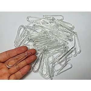 2.2inch/55mm 100Pcs Transparent Plastic U Shape Alligator Clips with Teethless， Clear Shirt Clips for Shirt Folding tie Socks Pants Fixed Clothes in Place