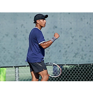 ADV Tennis Wristbands with New Age Polyester Cotton Blend - Ultra Absorbent Wrist Sweatbands - Doublewide & Slim Sweat Bands for Wrists - 4 Pack or 2 Pack (4-Pack Gray)