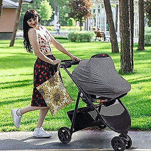 SDMKA 2Pcs Wet Dry Bag for Baby Cloth Diapers Sunflowers Yellow Reusable Waterproof Wet Bag with Two Zippered Pockets for Travel Beach Pool