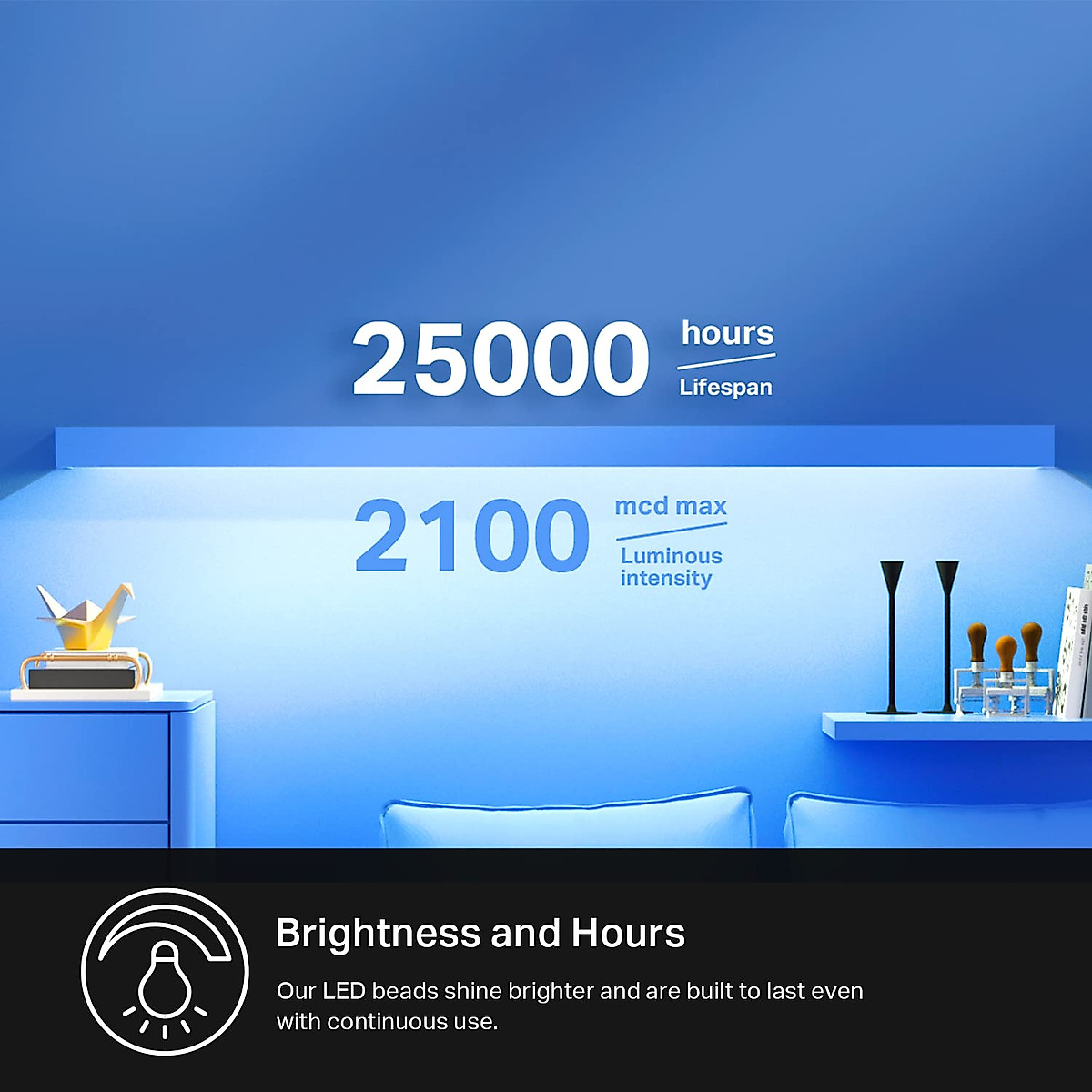 Kasa Smart LED Light Strip, 50 Color Zones RGBIC, 16.4ft Wi-Fi , Works w/ Alexa, Google Assistant & SmartThings, High Brightness, 16M Colors, PU Coating, Trimmable, 2 Yr Warranty (KL420L5)