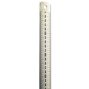 1 Meter Stainless Steel Ruler with Stamped Centimeter and Millimeter Graduations - Eisco Labs
