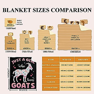 Goat Blanket Goat Gifts for Goat Lovers Just A Girl Who Loves Goats Blanket for Women Girls Soft Flannel Cozy Lightweight Throw Blankets for Couch Bed Sofa Small 50×40in for Kid/Child