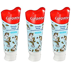 Colgate Kids 3.5 oz 3-Pack Unicorns Mild Bubble Fruit Flavor Toothpaste Fluoride Cavity & Enamel Protection…