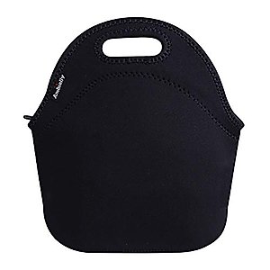 Ambielly Neoprene Lunch Bag/Lunch Box/Lunch Tote/Picnic Bags Insulated Cooler Travel Organizer (Black)