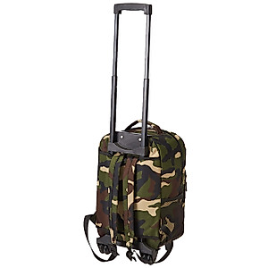 Rockland Double Handle Rolling Backpack, Camouflage, 17-Inch