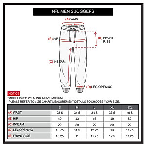 Ultra Game NFL Men's Super Soft Game Day Jogger Sweatpants, Atlanta Falcons, Heather Gray, Small