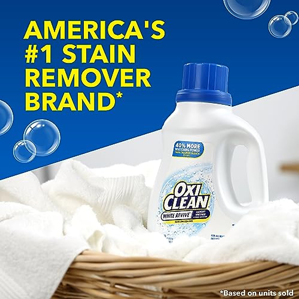 OxiClean White Revive Laundry Whitener and Stain Remover Liquid, 50 fl oz