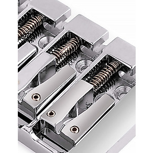 Bogart 4 String Bass Bridge A Style Top Load and String Through Body Tailpiece with Zinc Saddles for Electric Jazz Bass P Bass Chrome High Mass.