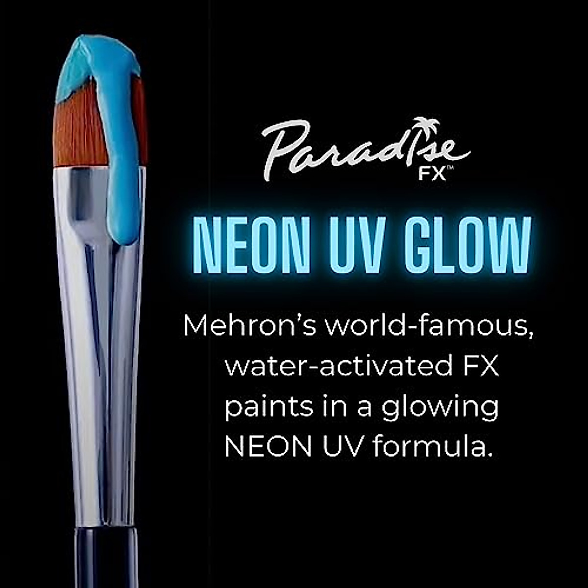 Mehron Makeup Paradise Makeup AQ Refill (.25 oz) (Celestial – Neon Blue/Light Blue UV)