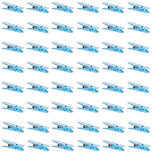 Adorox (Blue (48 Pieces) Small Clothes Pins Baby Shower Clothespin Favors Pink Girl Blue Boy Party Game