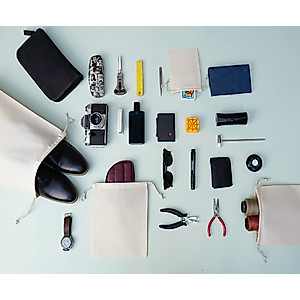 Eco Green Textiles Organic Cotton Bags, Biodegradable and Reusable Premium Quality Muslin Drawstring Bags (Pack of 25 - Size 5" X 8" -M)