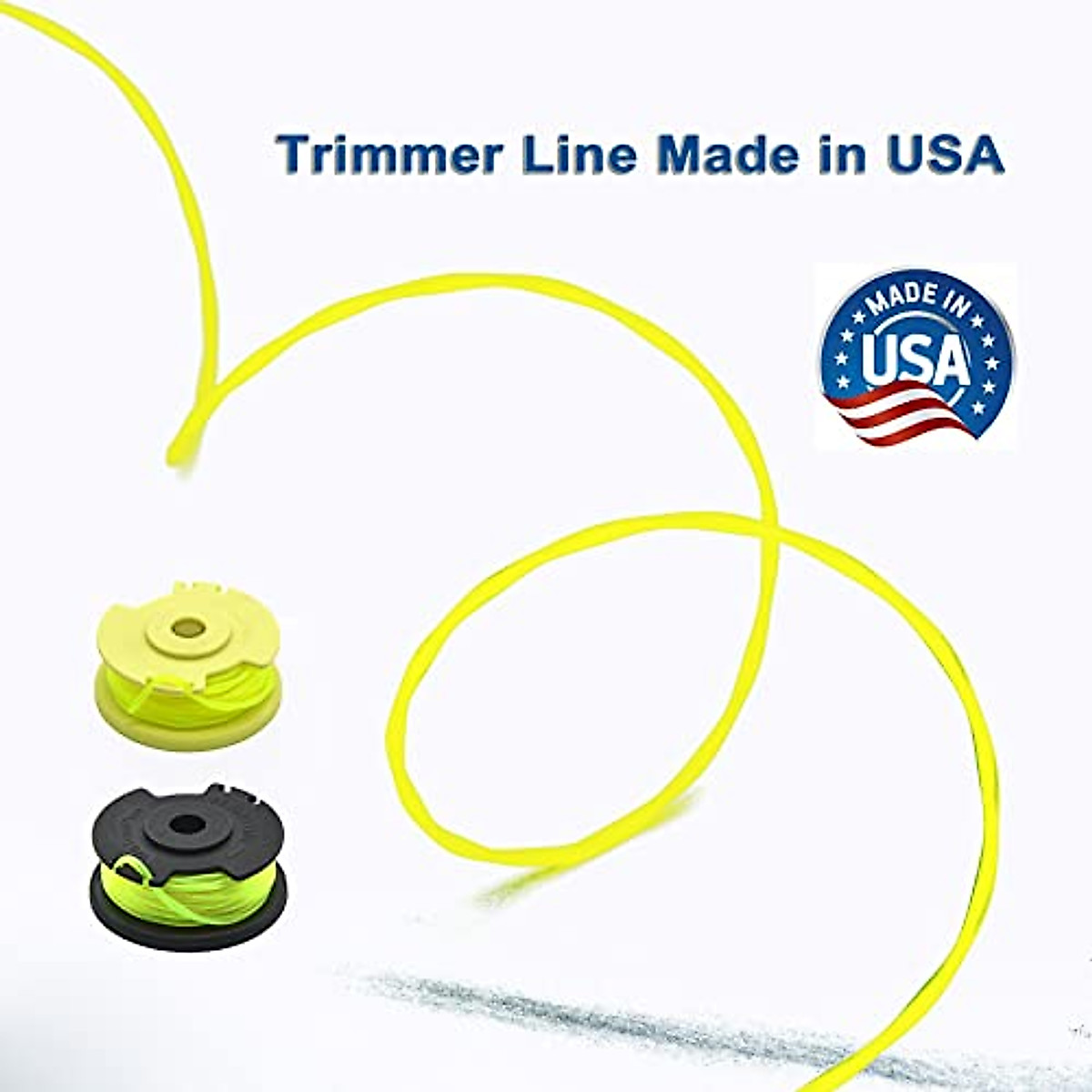 WETOOLPLUS AC80RL3 0.080" Replacement Spool Line & Cap for Ryobi One+ 18v 24v 40v Auto-Feed Trimmer Compatible with Ryobi Weed Wacker String with 522994001 AC14HCA Cap Covers(10 Spools + 1 Cap)
