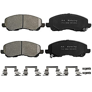 WEIZE Front Carbon Fiber Ceremic Brake Pad & Drilled Slotted Rotors Kit, Compatible with Jeep Compass/Patriot Dodge Caliber Avenger