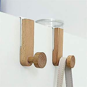 Mvude Wooden Hanging Coat Hooks Cubicle Partition Hangers for Door Mirror Panel Wall Closet Coats Whiteboard Office Home