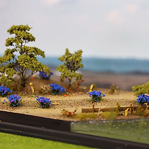 Miniature Vegetation Bushy Shrubs Tuft Flowers with Model Bases War Game DIY Railway Terrain Scenery (D)