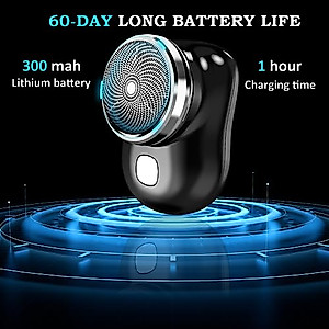 Mini Shave Portable Electric Shaver: Upgrade Electric Razor with LCD Screen Powerful Storm Shaver for Men Pocket Size USB Rechargeable Shaver Easy One-Button Use for Home Car Travel (Black)