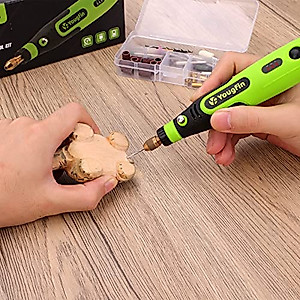 Yougfin Mini Cordless Rotary Tool, 3-Speed and USB Charging Rotary Tool Kit with 44 Accessories, Multi-Purpose 3.6V Power Rotary Tool for Sanding, Polishing, Drilling, Etching, Engraving, DIY Crafts