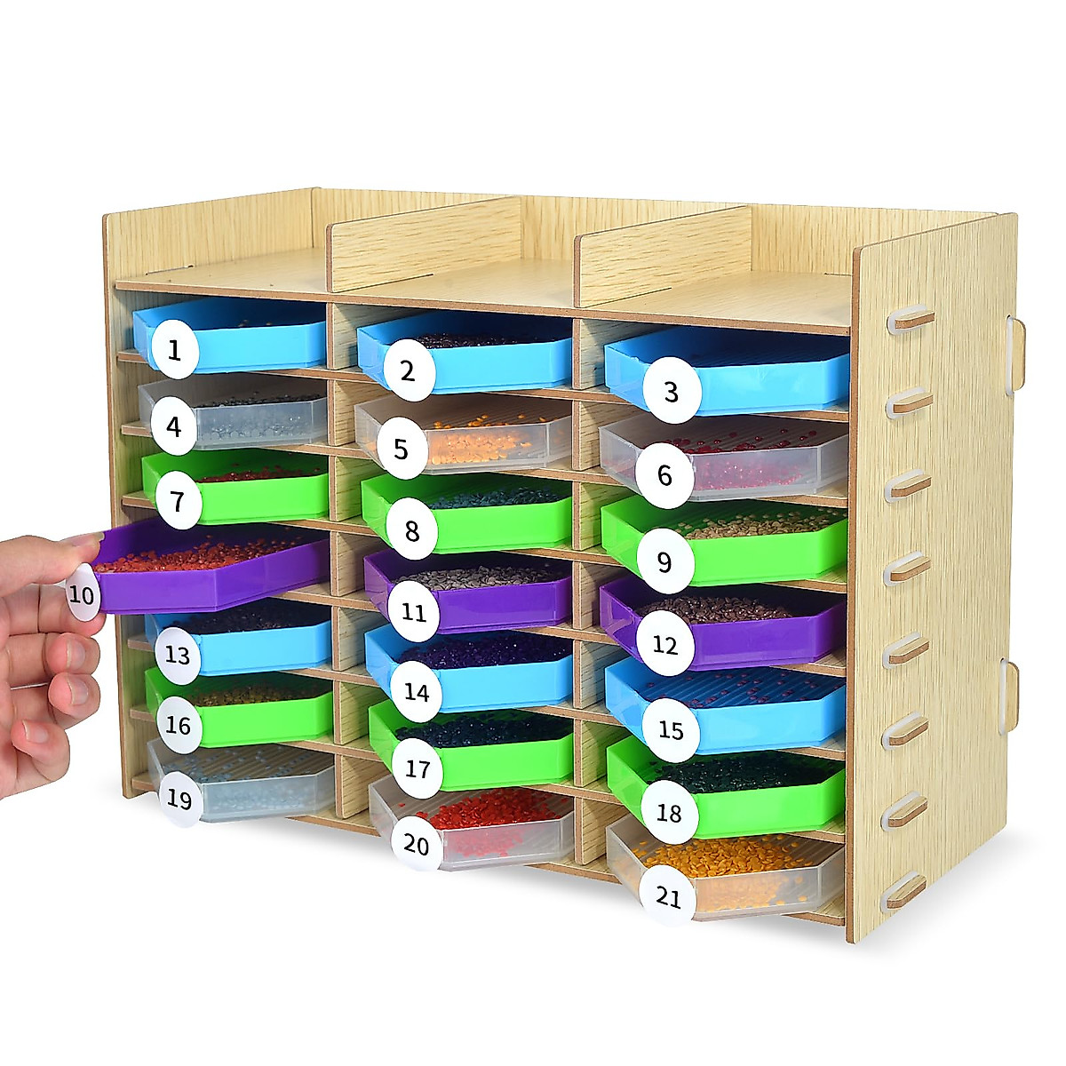 24 Grids Diamond Painting Tray Holder Organizer with 24 Pieces Large Diamond Painting Tray Diamond Art Accessories Storage Rhinestone Dot Tools for DIY Gem Art Craft Include Sticker (1)