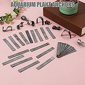 SAVITA 50pcs Aquarium Plant Weights Anchors, Bendable Plant Anchors Aquarium Over Weight Reinforced Metal Aquatic Plant Weights for Live Plants in Fish Tank Ponds to Avoid Floating