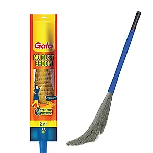 Gala No Dust Floor Broom- (Freedom from New Broom Dust- Bhusa) 2-in-1 - with Extendable Handle (1)