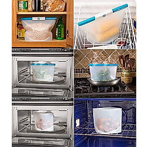 PureSiliconeWare 0.6 Gallon (74 oz) Reusable Silicone Kitchen Bags Freeze Heat Microwave Steam Store Sous Vide