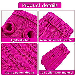 cobee Dog Sweaters for Small Dogs, Classic Solid Color Knitwear Winter Male/Female Dog Clothes Warm Puppy Coat Pet Costume Clothing for Small Dog Cute Christmas Pet Sweater(M Size, Rose Red)