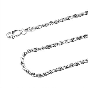 925 Sterling Silver 2MM Rope Chain 18