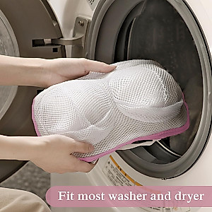 Large Bra Washing Bags for Laundry - 4 PCS, Bra Laundry Bags for Washing Machine, Lingerie Bag for Washing Delicates Underwear Brassiere, Bra Washer Protector for Laundry (Large-Pink 4 pack)