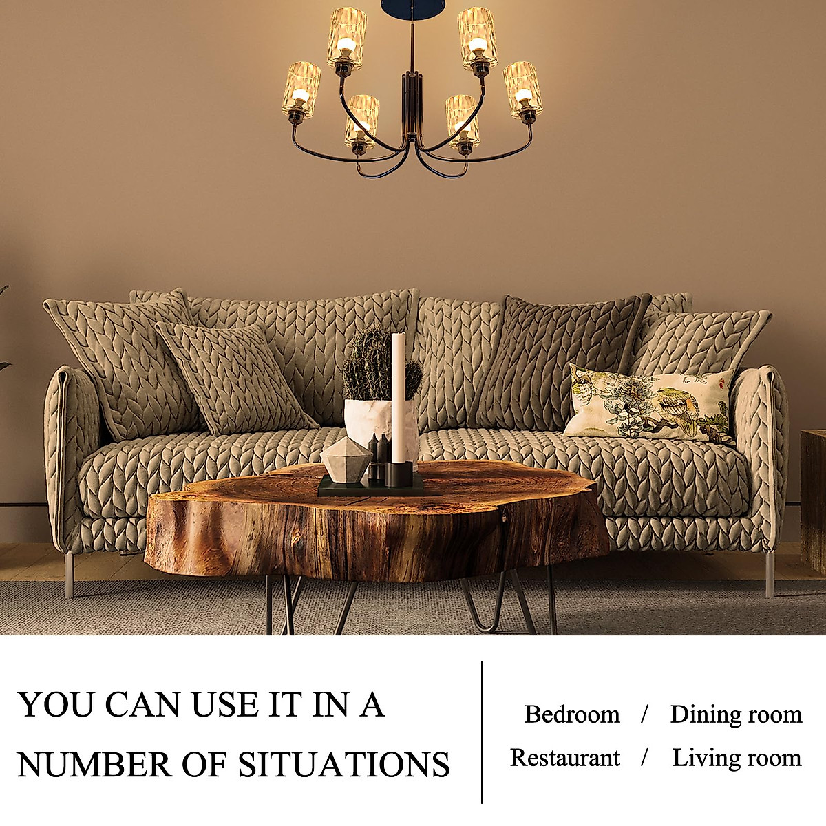 Retisee 9 Pcs Clear Seeded Glass Shade Cylinder Bubble Glass Lamp Shade for Light Fixture Replacement Globe 5.9 Inch High 3.9 Inch Diameter 1.65 Inch Fitter Cover for Chandelier Pendant (Hammered)