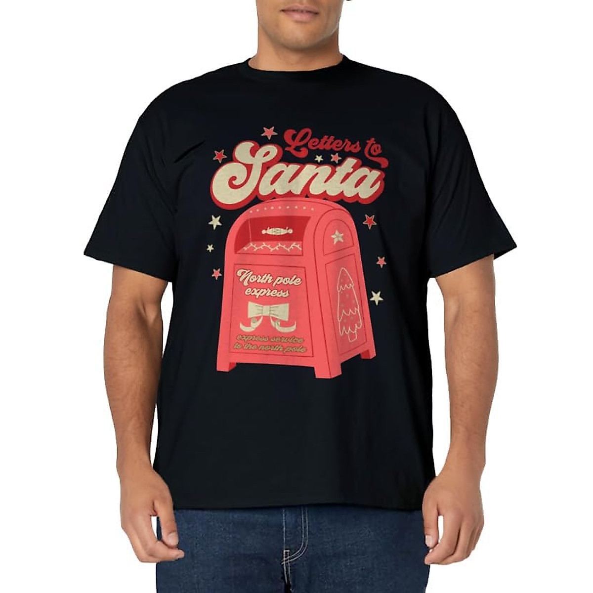 Letters To Santa Vintage Mailbox Merry Christmas Xmas Vibes T-Shirt