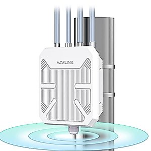 WAVLINK Outdoor WiFi 6 Extender AX1800 High Power Outdoor Weatherproof WiFi Range Extender Access Point with Passive/Active POE, Dual Band 2.4GHz+5GHz, 4x8dBi Detachable Antenna