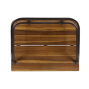 Christopher Knight Home Zion Outdoor Industrial Acacia Wood Chairs with Iron Frame, 2-Pcs Set, Teak Finish / Rustic Metal