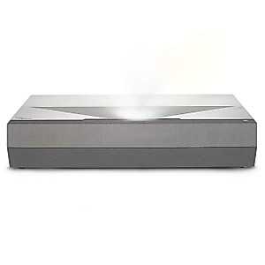 Optoma CinemaX P2 White Smart 4K UHD Laser Projector for Home Theater | 3000 Lumens Superior Image with Laser & 6-Segment Color Wheel | Ultra-Short Throw | Built-in Soundbar | Works w/ Alexa & Google