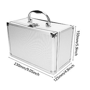 Deosdum Aluminum Tool Box, Portable Display Case Tool Case Aluminum Hard Case Equipment Tool Box Instrumentation Box 230x150x125mm