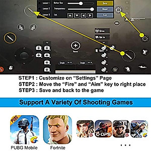 Mobile Game PUBG Trigger - PUBG Mobile Controller and Phone Game Controller for Call of Duty Mobile/FORTNITE Mobile/PUBG UC/Pub G/COD Mobile - Mobile Gaming Accessories and Phone TRIGGERS