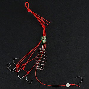 Conskyee Carp Fishing Hooks Baits Lure Set with Spring Traps Feeder (10# Pack of 4)