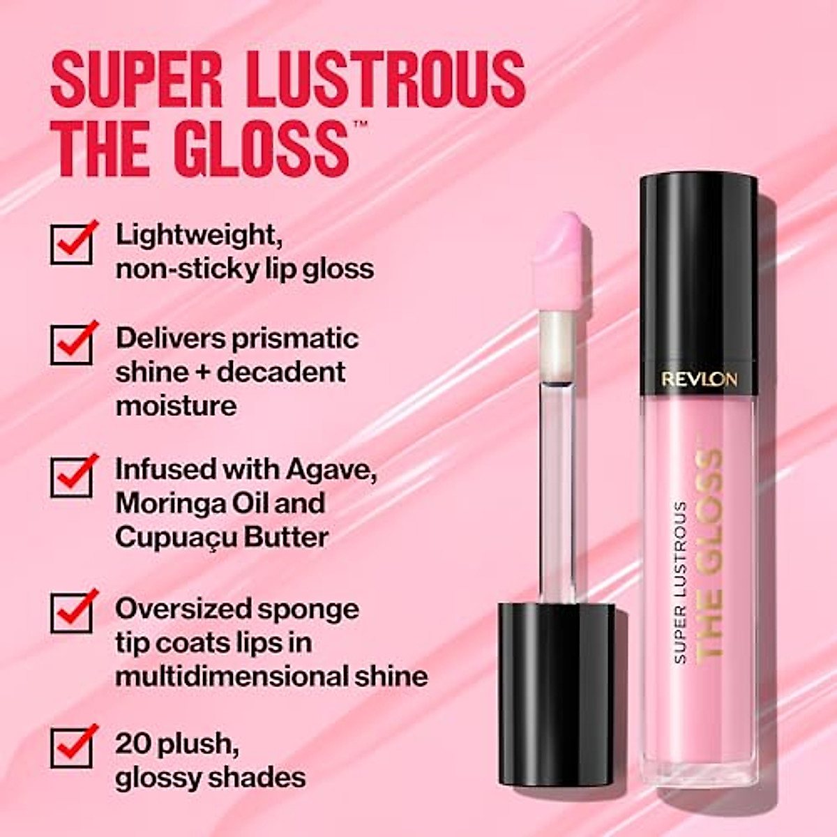 Revlon Lip Gloss, Super Lustrous The Gloss, Non-Sticky, High Shine Finish, 230 Sugar Violet