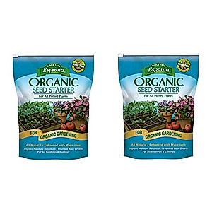 Espoma Organic Seed Starter Premium Potting Soil Mix - All Natural & Organic Seed Starting Mix with Mycorrhizae. For Organic Gardening, 16 qt, Pack of 2