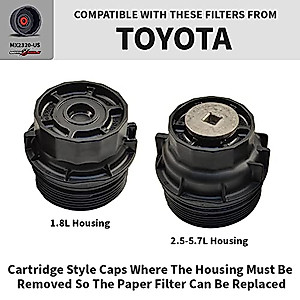 Motivx Tools Oil Filter Wrench for Toyota Camry, Tundra, Tacoma, 4Runner, RAV4 and More - 64mm 14 Flute Precision CNC Machined Aluminum Oil Filter Removal Tool