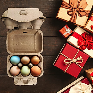 RICHERI 30 Pieces Brown Natural Material Empty Egg Cartons, Each Holds 6 Eggs Egg Baskets For Home, Farm, Market, Camping, Picnic, Travel