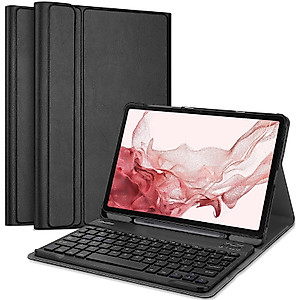 ProCase Galaxy Tab S8 / Tab S7 11 inch Keyboard Case SM-X700 X706 SM-T870 T875 T878, Slim Lightweight Protective Cover with Magnetically Detachable Wireless Keyboard -Black