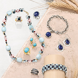 Ross-Simons 1.00 ct. t.w. Sapphire and .15 ct. t.w. Diamond Highway Ring in Sterling Silver. Size 9