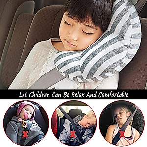 Car Seat Belt Pillow for Kids, Soft Car Headrest Pillow for Kids in Car, Travel Safety Belt Sleeping Pillow for Infants Baby Children Adults Neck Head Support Cushion Pad Car Accessories