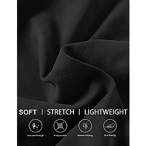 BALEAF Women's 7" Long Compression Running Shorts High Waisted Yoga Biker Shorts with 3 Pockets Black S