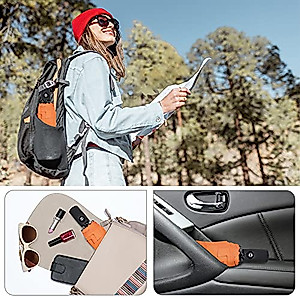 ZOMAKE Travel Umbrella Compact - 10 Ribs Portable Collapsible Umbrellas for Rain Windproof - Paraguas Automatic Small Folding Umbrella Lightweight Packable Umbrella for Women Men(Orange)