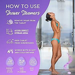 Cleverfy Shower Steamers Aromatherapy - Variety Pack of 6 Shower Bombs with Essential Oils. Self Care and Relaxation Birthday Gifts for Women and Men. Purple Set